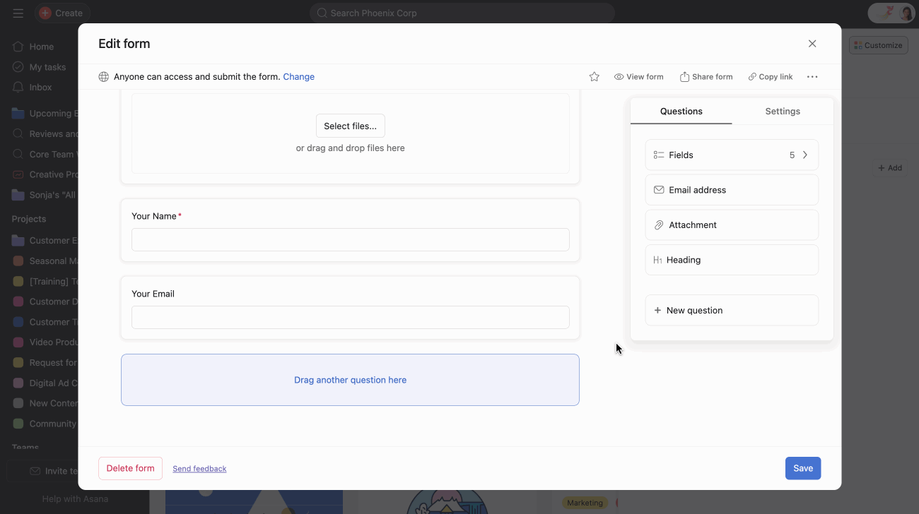Field mapping in forms