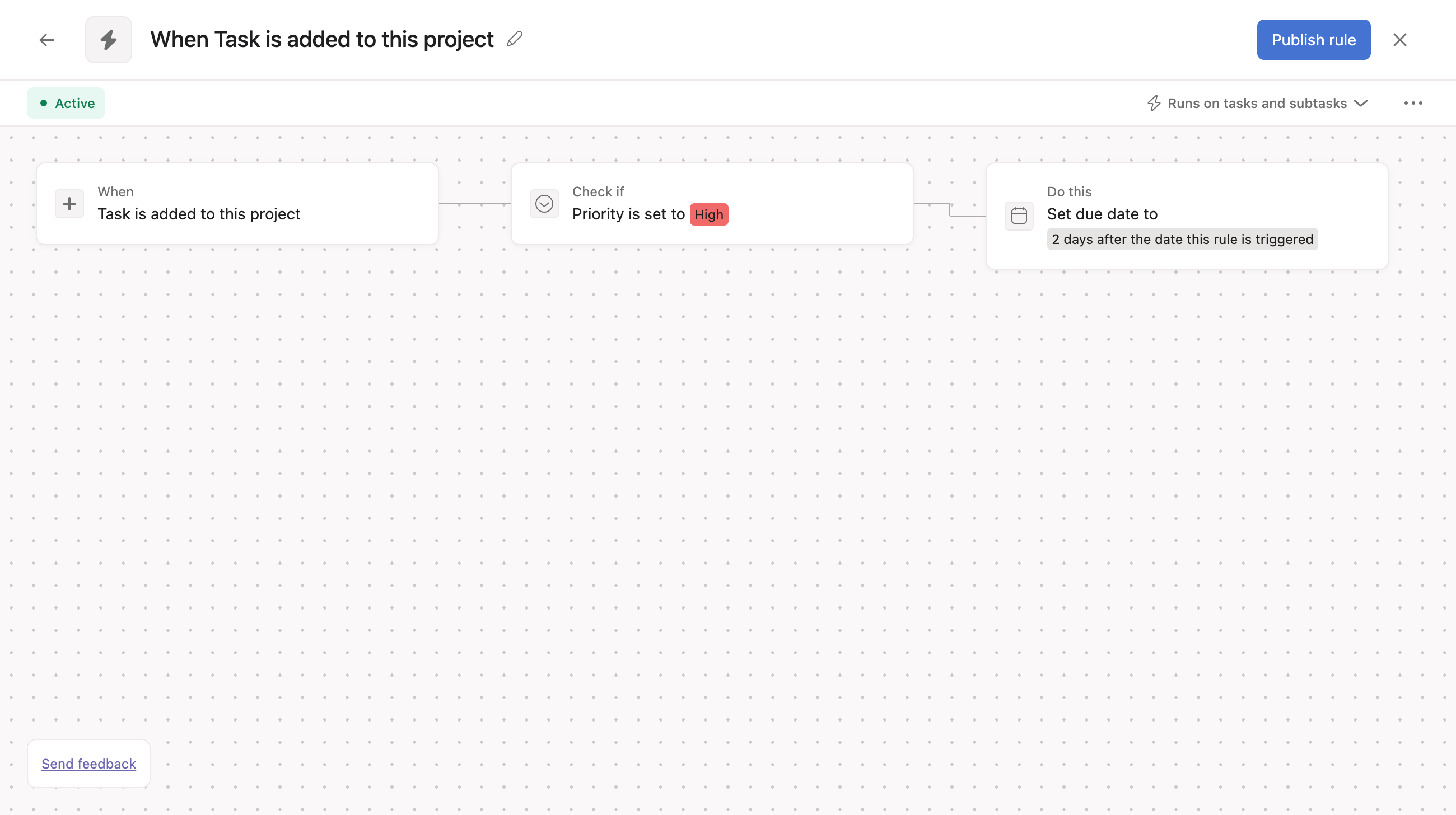 Conditions and branching in rules