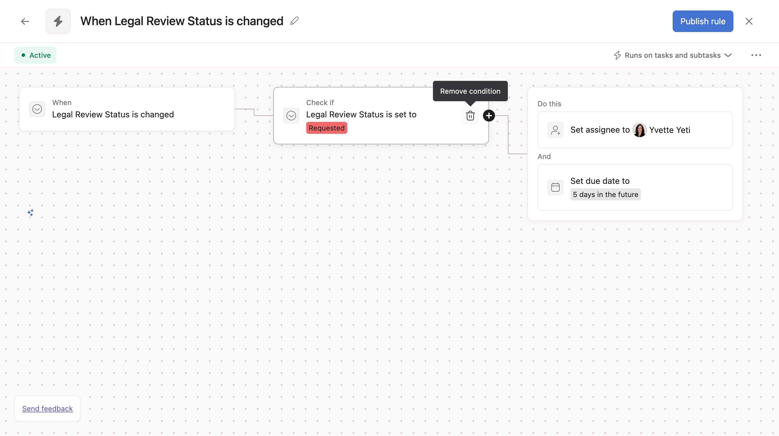Conditions and branching in rules