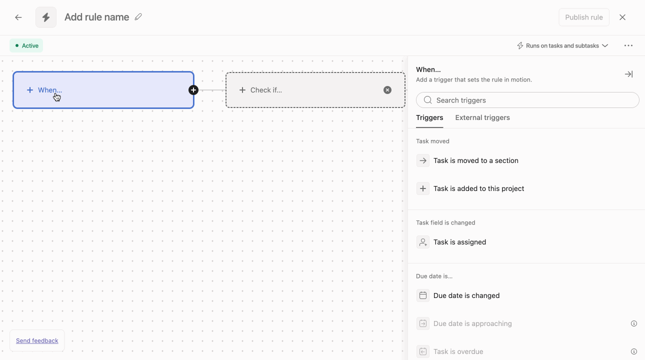 Conditions and branching in rules