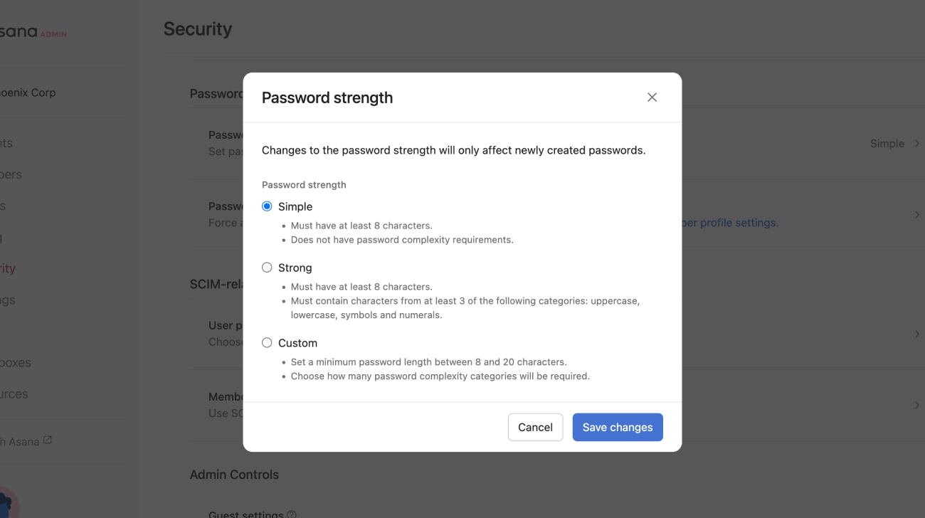 Authentication and access management options for paid plans