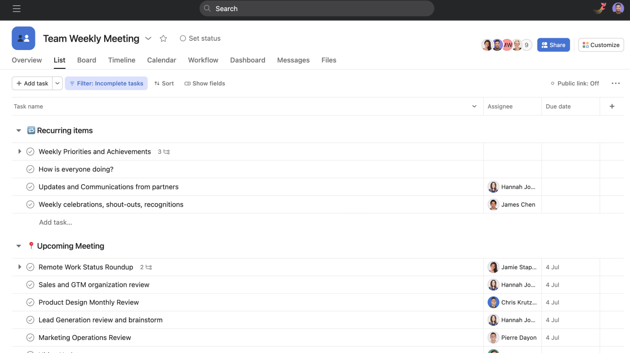 Asana for Team Leads