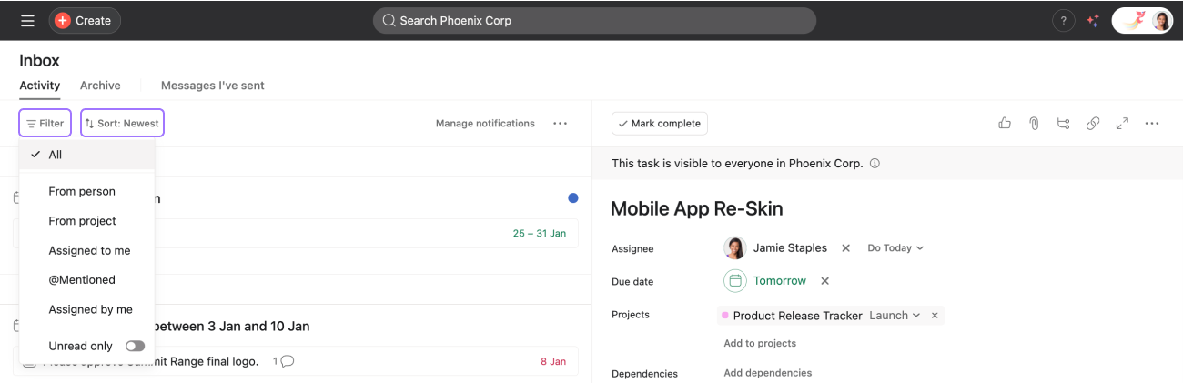 Stay Informed with your Asana Inbox