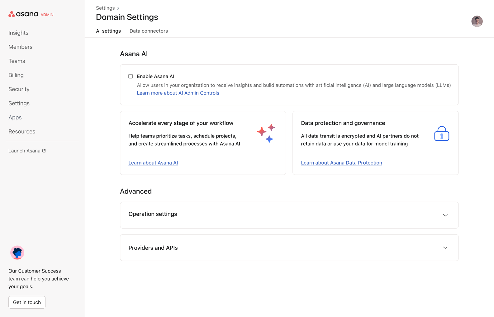 Asana AI features and admin controls