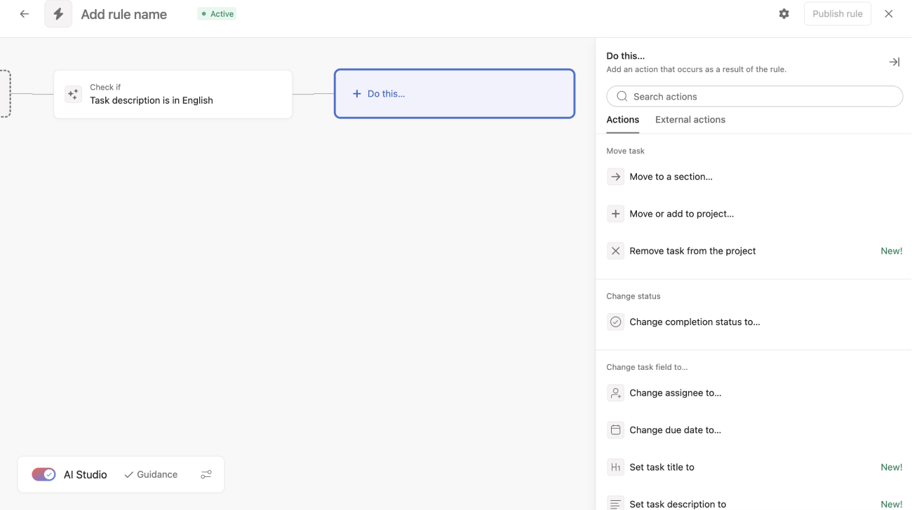 Create Smart workflows with Asana AI Studio