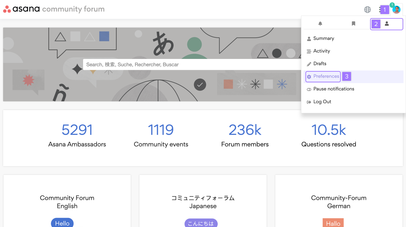 Asana Community Forum basics