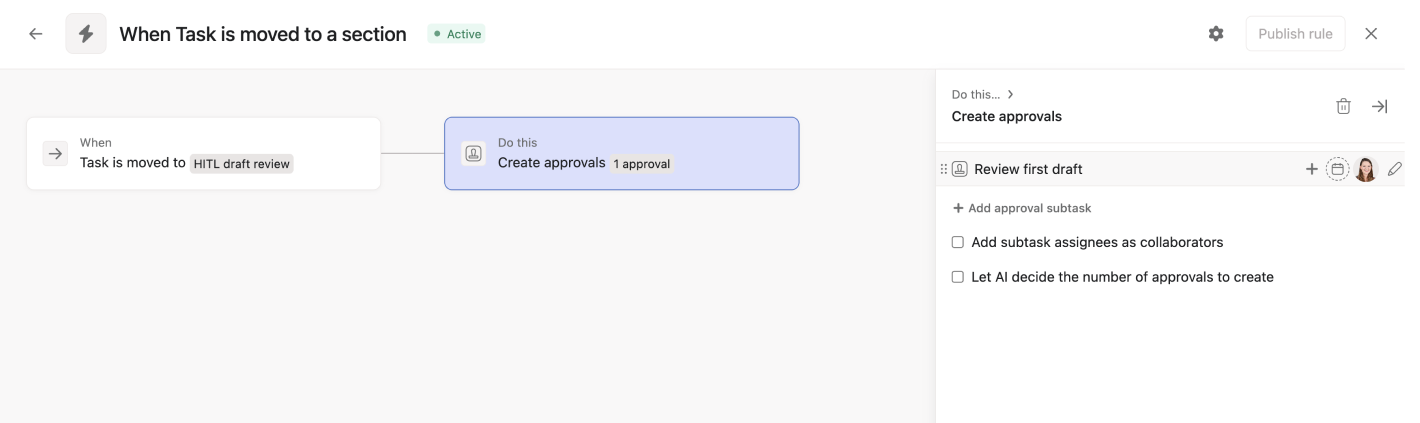 Human in the Loop Workflows with Asana AI Studio