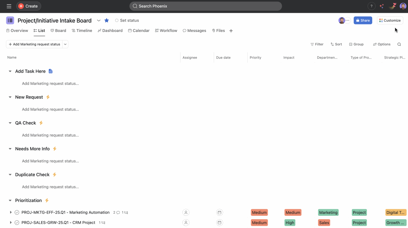 Create & Use Custom Task Types & Statuses to Standardize Workflows