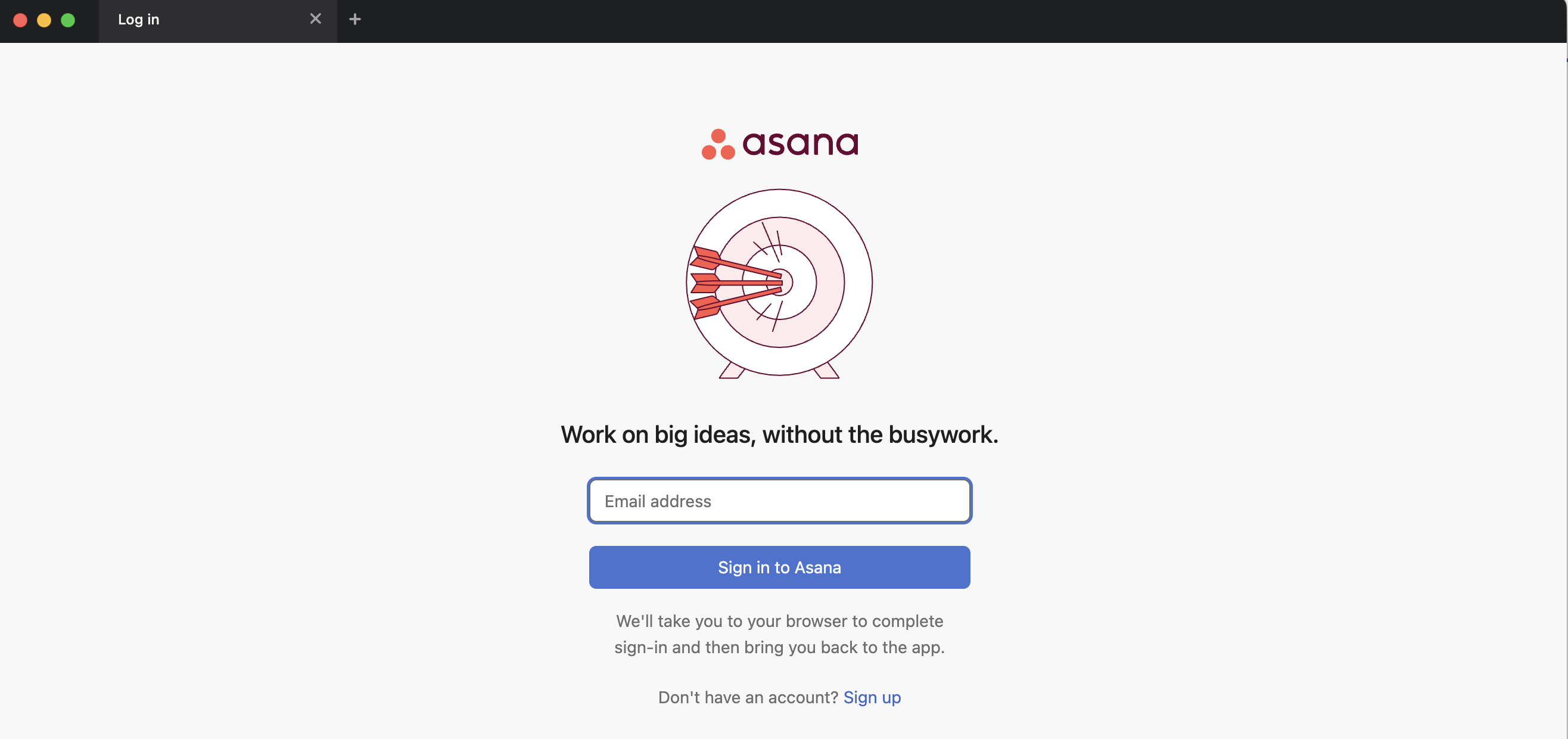 Aplicativo da Asana para computador